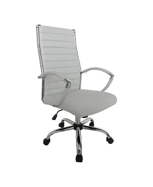 FURNITURE OF AMERICA Tioga 43-inch Faux Leather Height Adjustable Swivel Office Chair - White