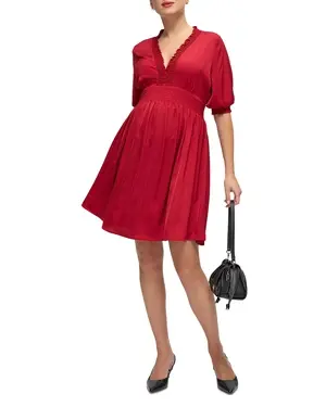 INGRID & ISABEL Deep V Smocked Maternity Dress