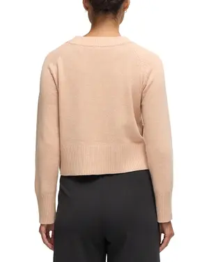 INGRID & ISABEL Crop Mock Neck Maternity Sweater - Champagne