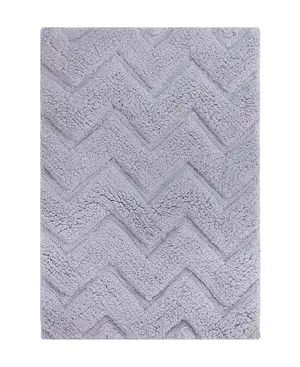 GAURI KOHLI Vantaa Bath Mat White, 36 L X 24 W - Smoky Gray