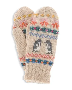 FRENCH KNOT Penguin Palooza Mittens Natural
