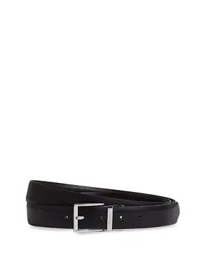 REISS Reign Reversible Leather Belt - Black/brown