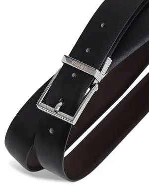 REISS Reign Reversible Leather Belt - Black/brown