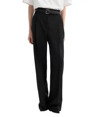 RÓHE Mid Rise Pleated Front Wool Mohair Pants
