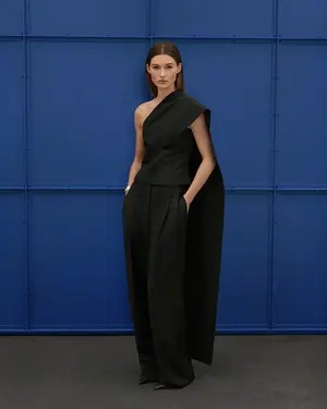 RÓHE Mid Rise Pleated Front Wool Mohair Pants