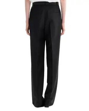 RÓHE Mid Rise Pleated Front Wool Mohair Pants