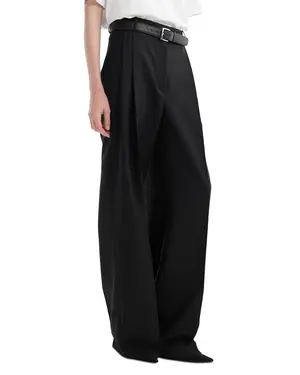RÓHE Mid Rise Pleated Front Wool Mohair Pants