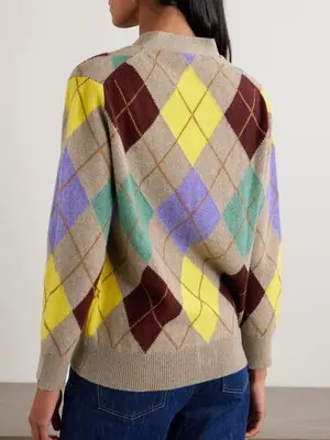 Daughter Argyle Wool Cardigan