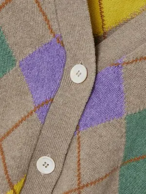 Daughter Argyle Wool Cardigan