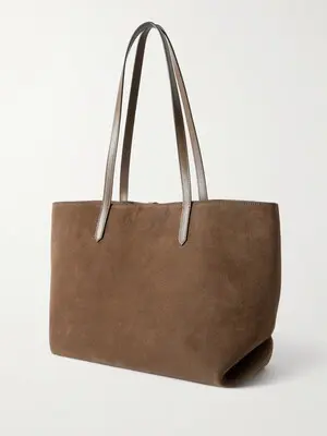 DEMELLIER The Tokyo Leather-trimmed Suede Tote