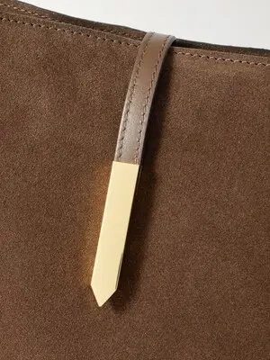 DEMELLIER The Tokyo Leather-trimmed Suede Tote