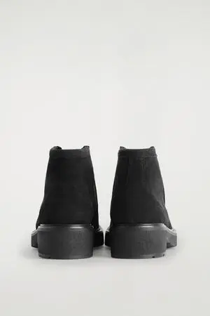 Cos Lace-up Suede Ankle Boots - Black