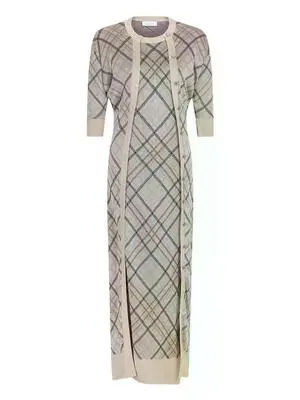 Rabanne Checked Cardigan Dress