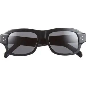 Celine 3 Dots 53mm Rectangular Sunglasses - Shiny Black/smoke