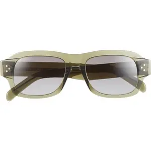 Celine 3 Dots 53mm Rectangular Sunglasses - Shiny Dark Green /gradient