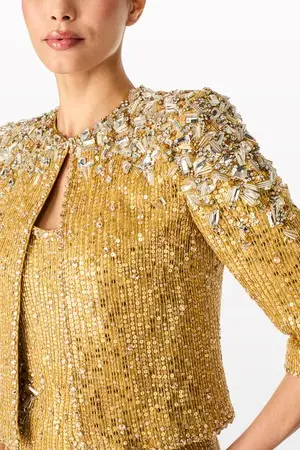 Jenny Packham Gaia Embellished Jacket - Primrose