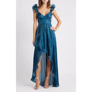 Lulus Juni Ruffle Shoulder High-low Gown