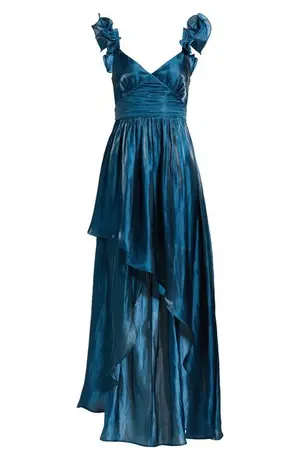 Lulus Juni Ruffle Shoulder High-low Gown