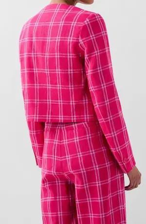 SCALPERS Linen Check Blazer