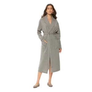 MONTICELLI CASHMERE Pure Cashmere Knit Robe - Melange Grey