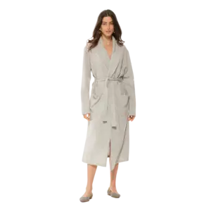 MONTICELLI CASHMERE Pure Cashmere Knit Robe - Light Grey