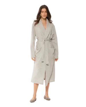 MONTICELLI CASHMERE Pure Cashmere Knit Robe - Light Grey