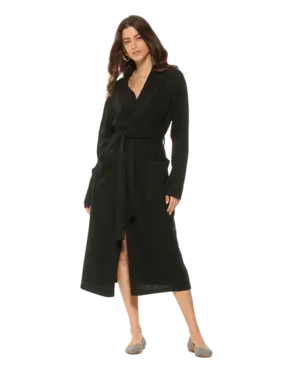 MONTICELLI CASHMERE Pure Cashmere Knit Robe - Black