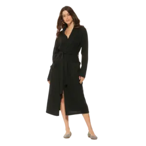 MONTICELLI CASHMERE Pure Cashmere Knit Robe - Black
