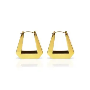SUCRÉ COUTURE Domme Door Knocker Hoop Earrings - Gold