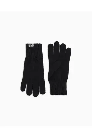 Emporio Armani Wool-blend Gloves - Black