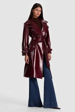 Women's Vegan Leather Trench Coats