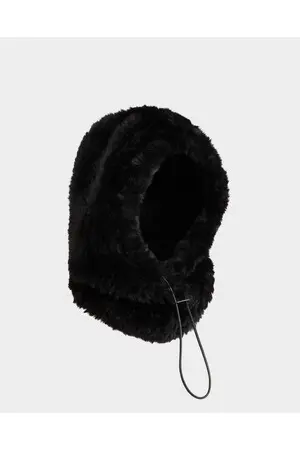 Rudsak Knitted Faux Fur Balaclava - Black