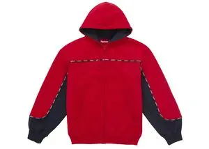 Supreme Piping Zip Up Hooded Sweatshirt - Red