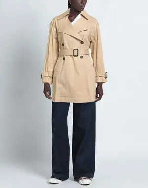 ANNIE PARIS Gabardine Double-breasted Trench Coat - Beige