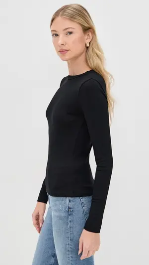 Madewell Modal Ribbed Long Sleeve Crewneck Top