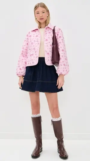 LoveShackFancy Quinlette Jacket - Raspberry Fields