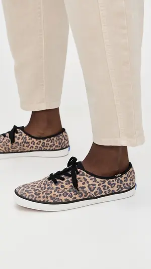 KEDS Champion Leopard Suede Sneakers