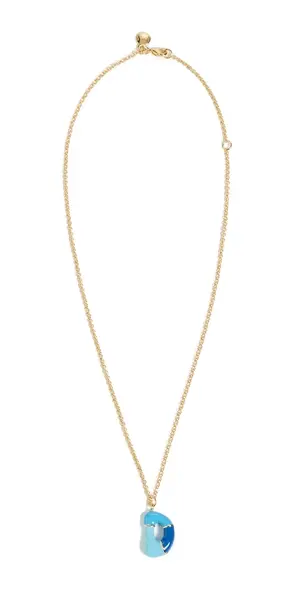 MAYAMAR Enamel Initial Necklace - D