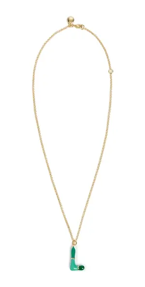 MAYAMAR Ename Initial Pendant Necklace - L