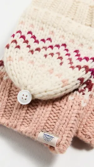 Faherty Brand Fair Isle Mittens - Misty Rose