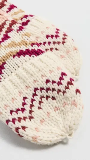 Faherty Brand Fair Isle Mittens - Misty Rose
