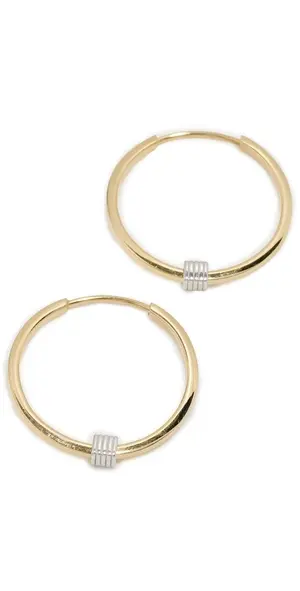 IVI LOS ANGELES 18k Gold Joia Slim Hoop Earrings - Yellow Gold