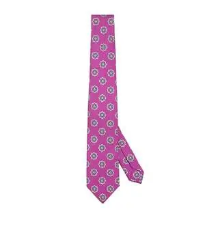 Isaia Silk Jacquard Neck Tie - Pink