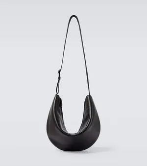 THE ROW Crescent Leather Crossbody Bag - Black
