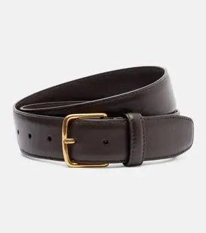 THE ROW Classic Leather Belt - Brown