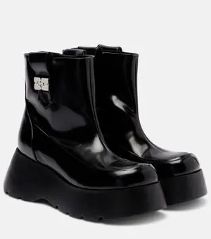 GANNI Kat Platform Ankle Boots - Black