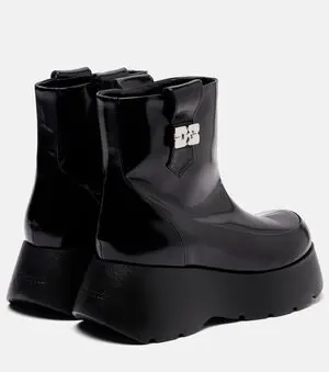 GANNI Kat Platform Ankle Boots - Black