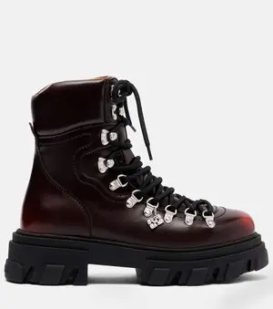 GANNI Platform Combat Boots - Black