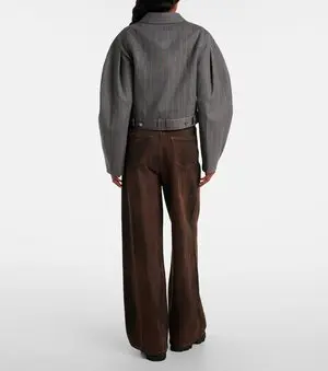 GANNI Pinstripe Cropped Jacket