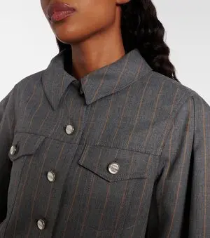 GANNI Pinstripe Cropped Jacket